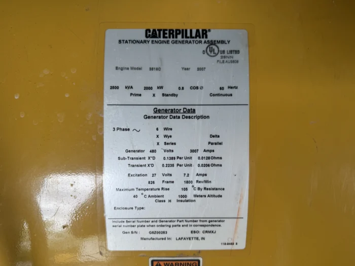 2007 CAT 3516C 2MW Diesel Generator Set - Midwest Engines & Generators