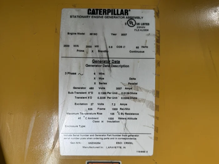 2007 CAT 3516C 2MW Diesel Generator Set - Midwest Engines & Generators